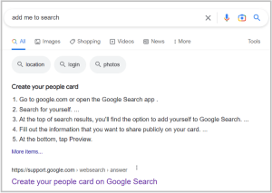 Add Me To Search: How to Create Your People Card on Google
